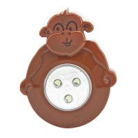 3 LED ANIMAL SHAPED STICK-ON PUSH LIGHT, MONKEY | L'Image Home Products